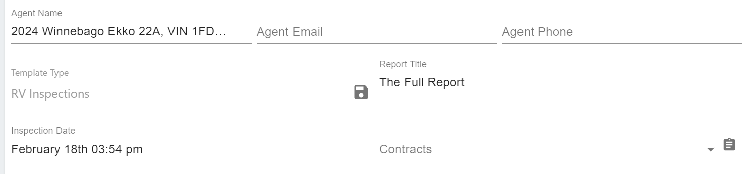 Starting a RV Inspection - RV Scribeware